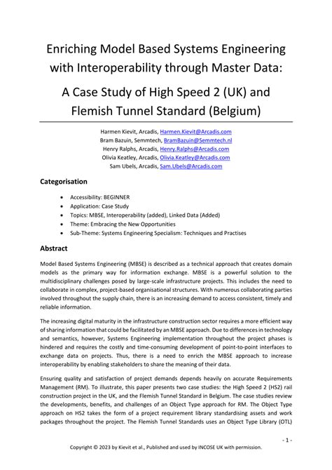 Pdf Enriching Model Based Systems Engineering With Interoperability Through Master Data A