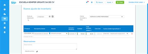 Registrar Ajuste De Inventario Portal De Clientes Siigo Software Contable Y Administrativo