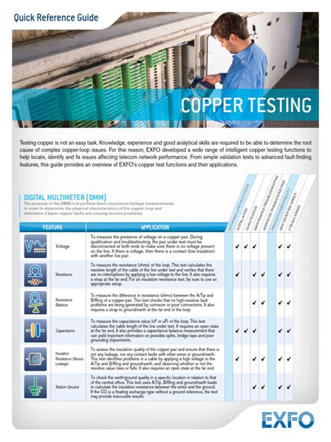 Copper Testing Quick Reference Guide 1 5 Pdf Electrical