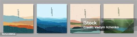 벡터 그림 풍경입니다 일본 물결 패턴입니다 산 배경입니다 아시아 스타일 바다 배경 소셜 미디어 벽지 블로그 게시물 템플릿 카드 포스터 디자인 장식 배경입니다 오래된 종이