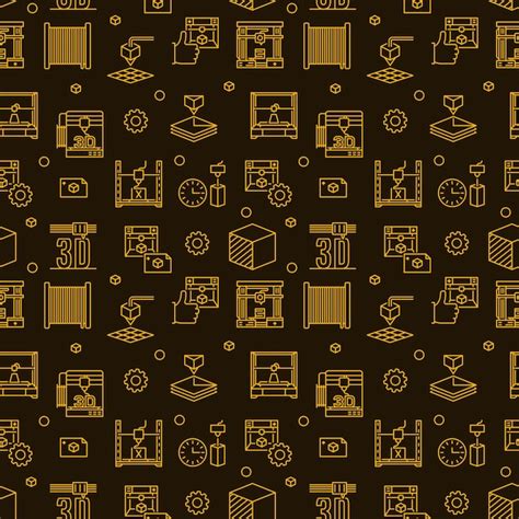 Premium Vector 3d Printing Technology Concept Seamless Pattern Vector Background
