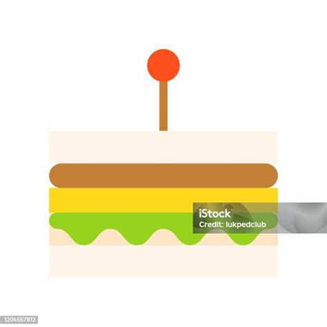 Ilustración De Vector Sándwich Icono De Diseño Plano Relacionado Con La