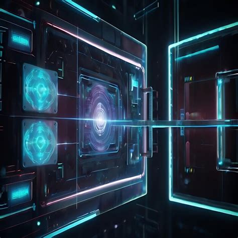 Futuristic Holographic Interface With Glowing Elements Premium Ai