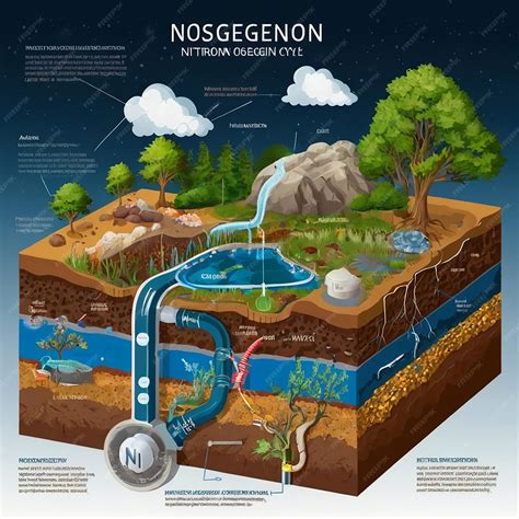 Labeled N2 Process Biogeochemical Explanation Educational Diagram With Denitrification Fixation