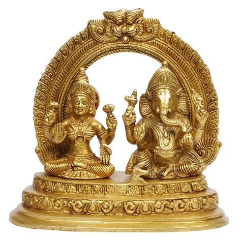 Buy Artvarko Brass Ganesha Laxmi Ganesh Lakshmi Bhagwan Luxmi Idol Sitting Statue For Home