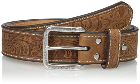 Nocona Belt Co Mens Floral Embossed Leather Belt