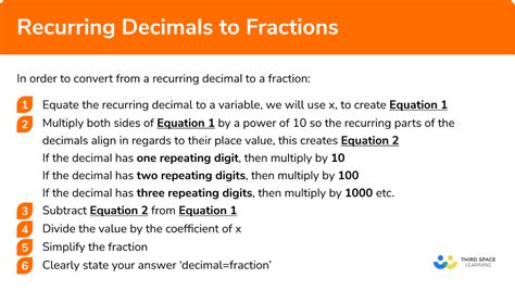 Recurring Decimals To Fractions GCSE Maths Steps Examples