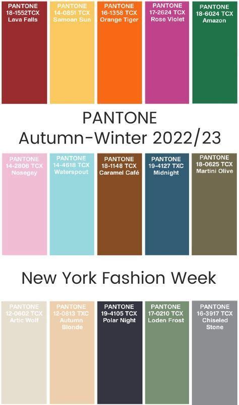 Pantone New York Color Palette Autumn Winter Pantone