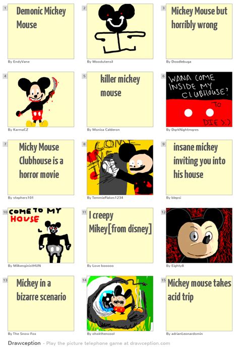 Demonic Mickey Mouse Drawception