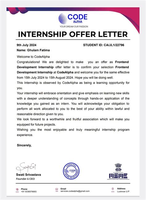 Ghulam Fatima On Linkedin Codealpha Codealpha Internship Codealpha Learning