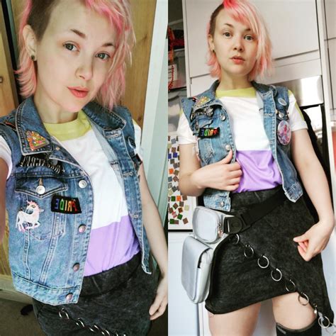 Wearing My Non Binary Shirt With A Binder And Skirt Felt Validating 🔥 R
