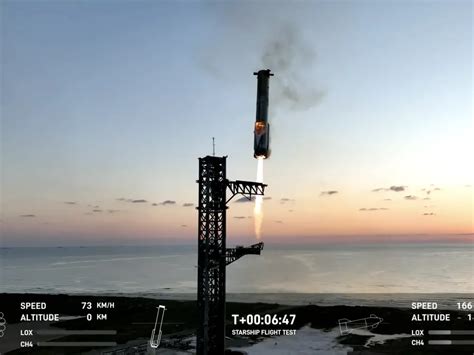 Spacex Launches Starship Mega Rocket And Catches Its Booster In Midair