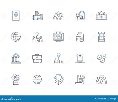 Enterprise Architecture Outline Icons Collection Enterprise
