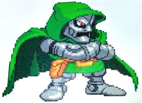 Pocket Fighter Dr Doom Perler Bead By Kamikazekeeg Perler Beads