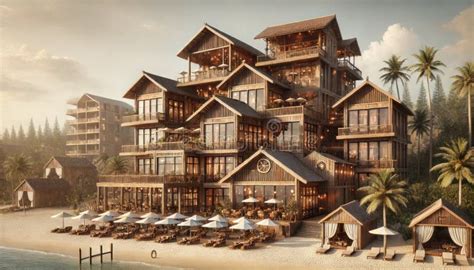 Luxurious Beachfront Resort With Stunning Architecture And Tropical