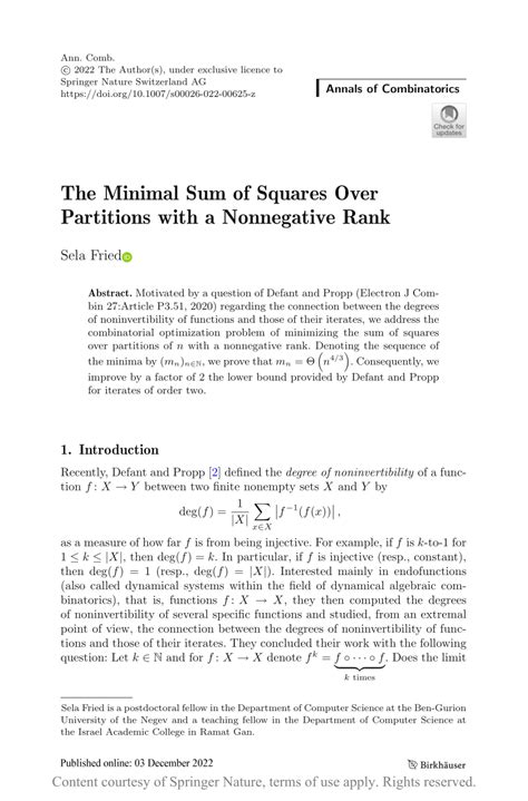 The Minimal Sum Of Squares Over Partitions With A Nonnegative Rank