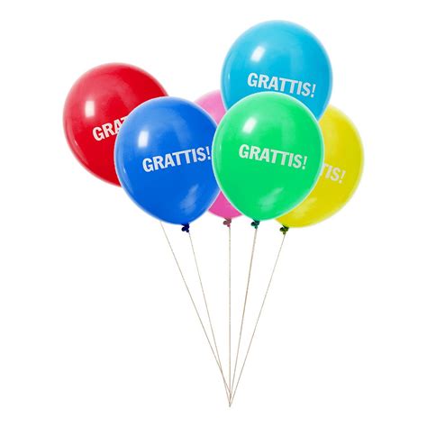 Ballonger Grattis Flerfärgade Partykungen
