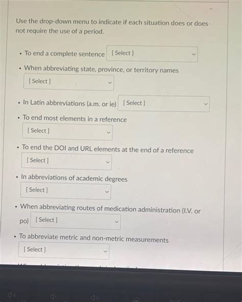 Use The Drop Down Menu To Indicate If Each Situation Chegg