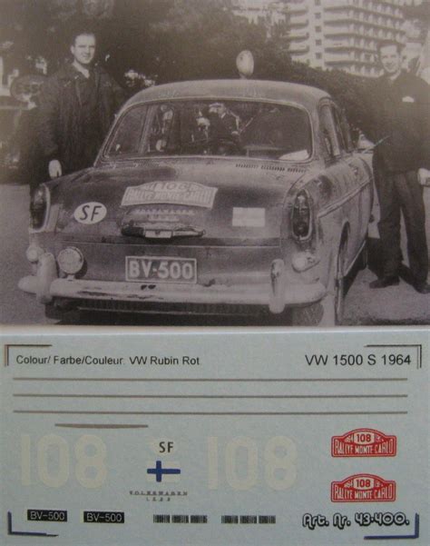 VW S N RALLYE MONTE CARLO DECAL E