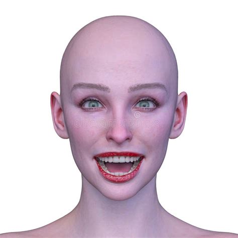 3d Rendering Of A Woman S Face Close Up Stock Illustration