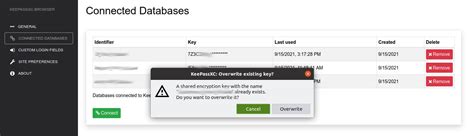 forgotten connected database · issue 1405 · keepassxreboot keepassxc
