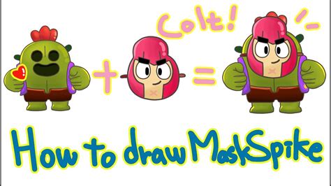 브롤스타즈 마스크 스파이크 콜트 그리기 How To Draw Mask Spike Colt Youtube