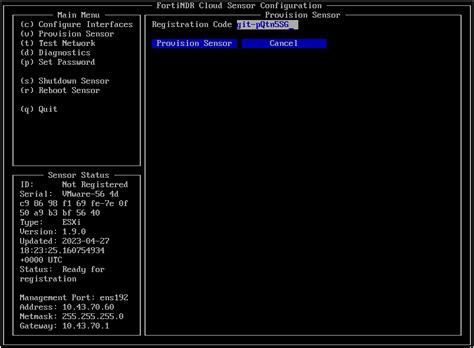 Sensor Provisioning Fortindr Cloud 2023 2 0