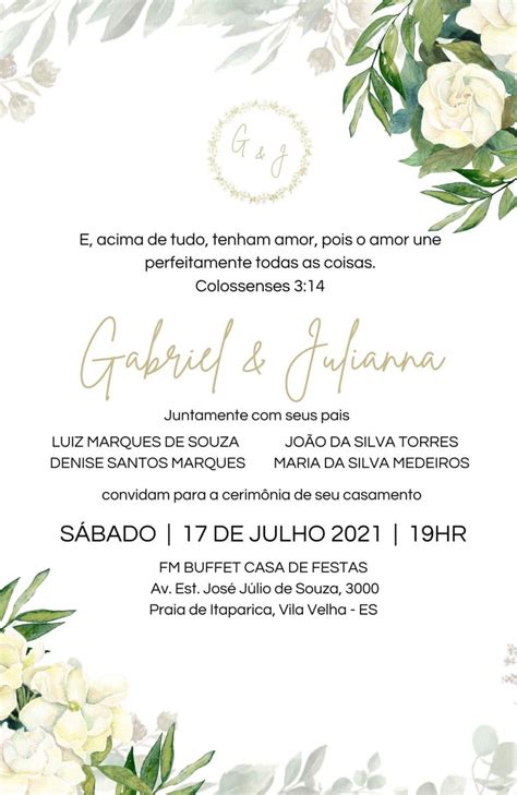 Convite De Casamento Digital Elo7 Produtos Especiais
