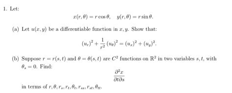 Solved 1 Let X R 0 R Cos 0 Y R 0 R Sin 0 A Let Chegg Com