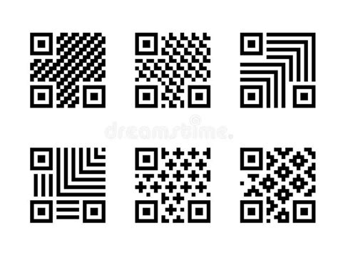 set of qr code with pattern isolated on white stock vector