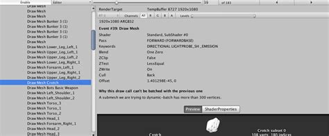 Frame Debug Optimisation A Submesh Has More Than 300 Vertices Questions And Answers Unity