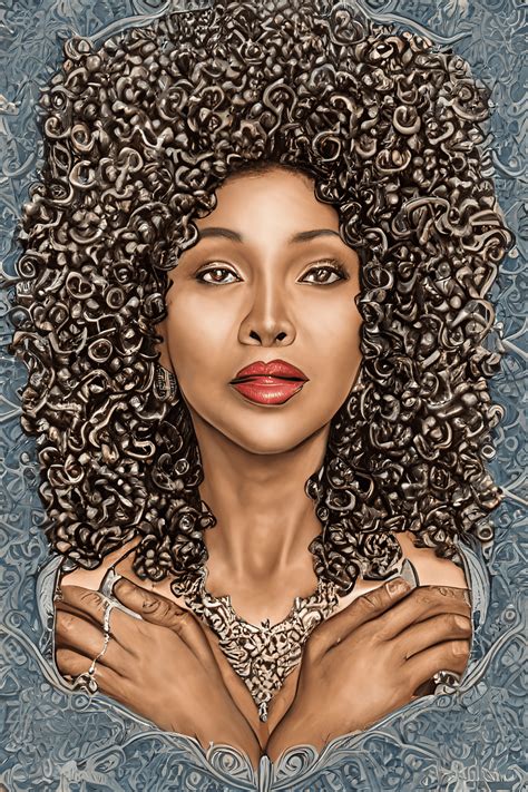 Stunning Beautiful Redbone Woman Dowager Matriarch Intricate Goddess Saltandpepper Hair Gray