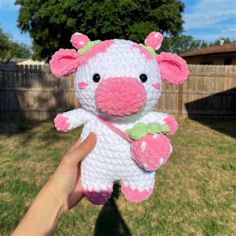 Strawberry Cow Art Etsy