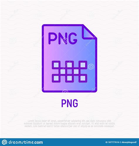Png File Format Thin Line Icon Modern Vector Illustration Stock Vector