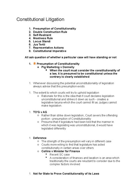 Constitutional Litigation Constitutional Litigation Presumption Of