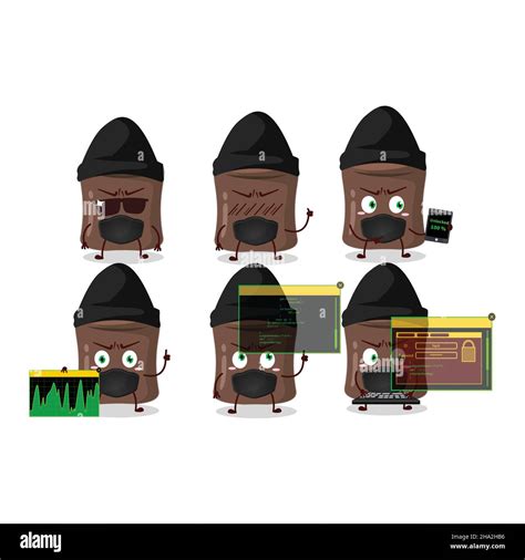 A Hacker Chocolate Marshmallow Character Mascot With Vector