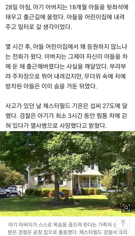뒷좌석 2살 깜빡하고 출근한 美 아빠찜통차서 아들 죽자 극단 선택 포텐 터짐 최신순 에펨코리아