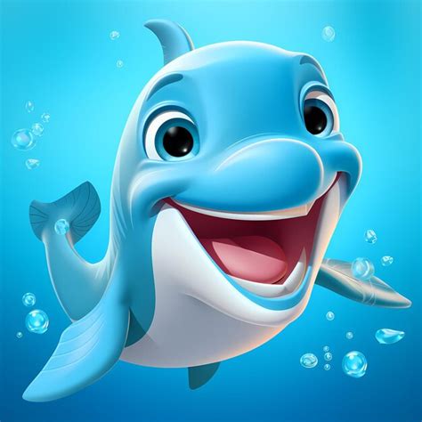 Premium Photo View Of 3d Happy Dolphin