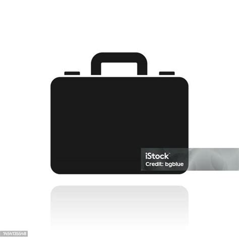 서류 가방 흰색 배경에 반사된 아이콘 서류 가방에 대한 스톡 벡터 아트 및 기타 이미지 서류 가방 벡터 여행 가방