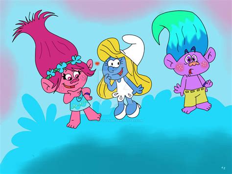 Poppy Smurfette And Creek By Heinousflame On Deviantart