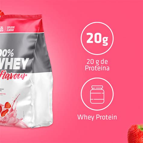 Suplemento Alimentar Atlhetica 100 Whey Flavour 20g Protein Morango Em