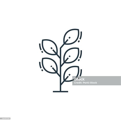 植物ベクターアイコンは白い背景に隔離されていますアウトラインサイトデザインやモバイルアプリ開発のための細線植物アイコン細線の植物の輪郭アイコン