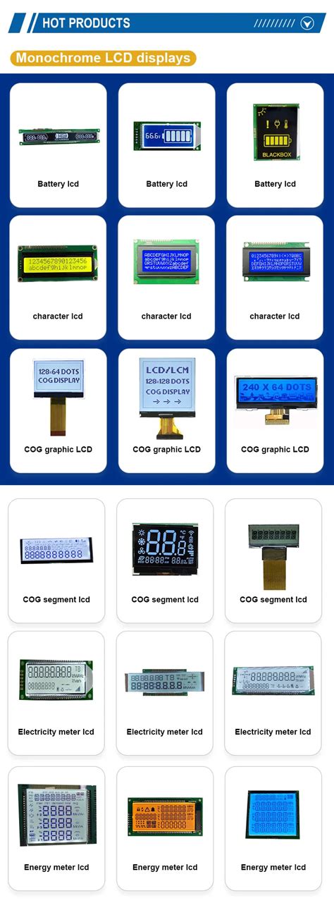Custom 7 Segment Lcd Display For Solar Energy System