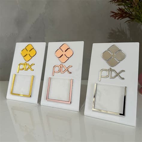 Placa Display Mini QR COode em Acrílico Pix Compre online e parcele em vezes sem juros