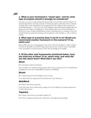 Java Web Frameworks Sweetspots PDF
