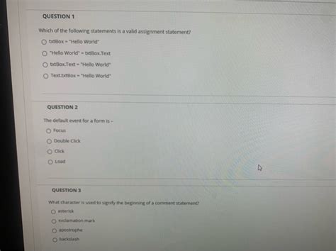 Solved Question 1 Which Of The Following Statements Is A