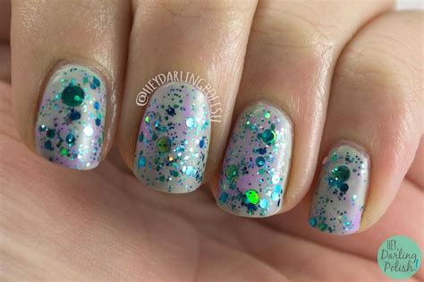 Glittery Blobs Saran Wrap Nails Glittery Nails