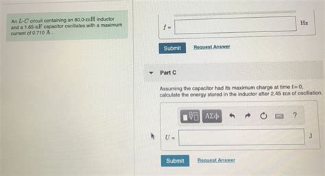 Solved Item 10 Part A An L C Circuit Containing