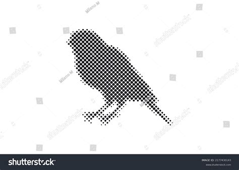 Vector Halftone Canary Icondotted Canary Shape Stock Vector Royalty