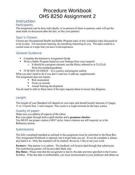 Workbook Ohs Final Resubmission Ohs 8250 Assignment 2 Instruction